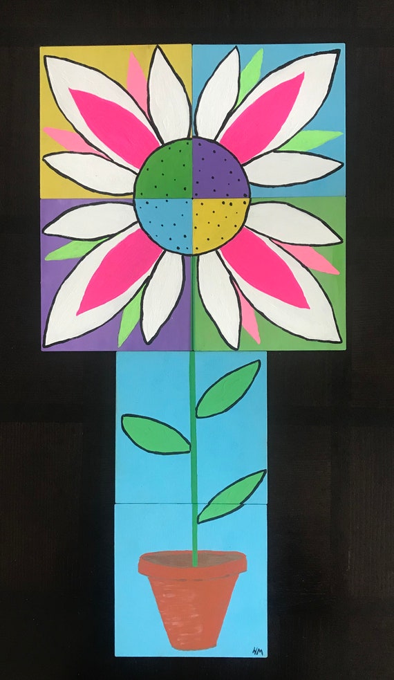 Mod Pop-art Flower 6 Piece | Etsy