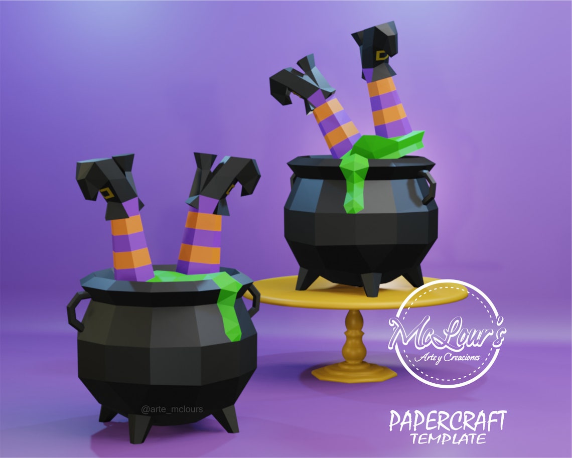 Witch Cauldron Box/ Halloween/ Diy Craft/ Template PDF STUDIO | Etsy