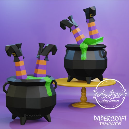 Witch Cauldron Box/ Halloween/ Diy Craft/ Template PDF STUDIO | Etsy