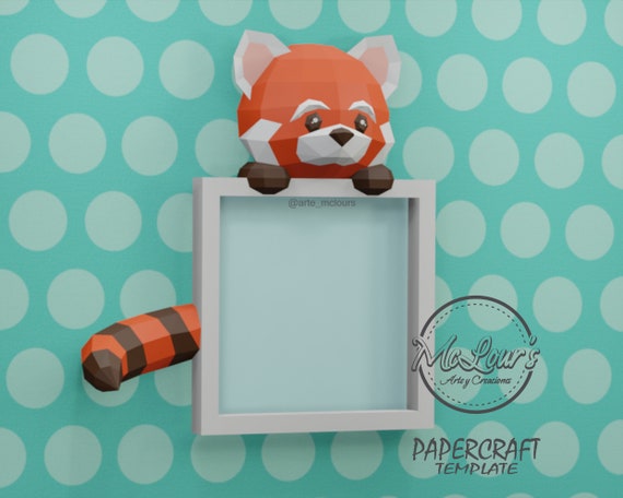 Red Panda Shadow Box/ Diy Craft/ Template PDF STUDIO SVG/ Low - Etsy