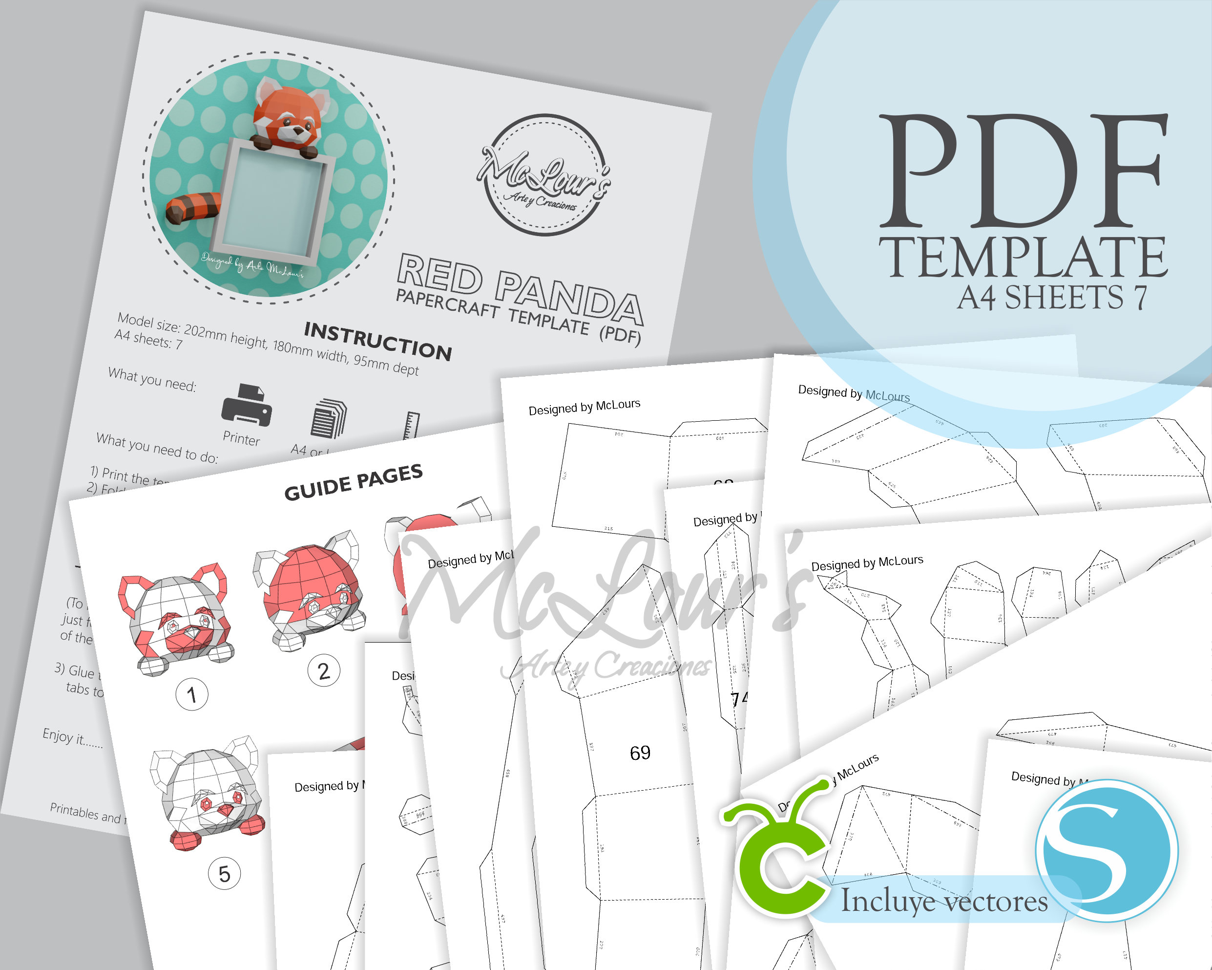 Red Panda Shadow Box/ Diy Craft/ Template PDF STUDIO SVG/ Low - Etsy UK