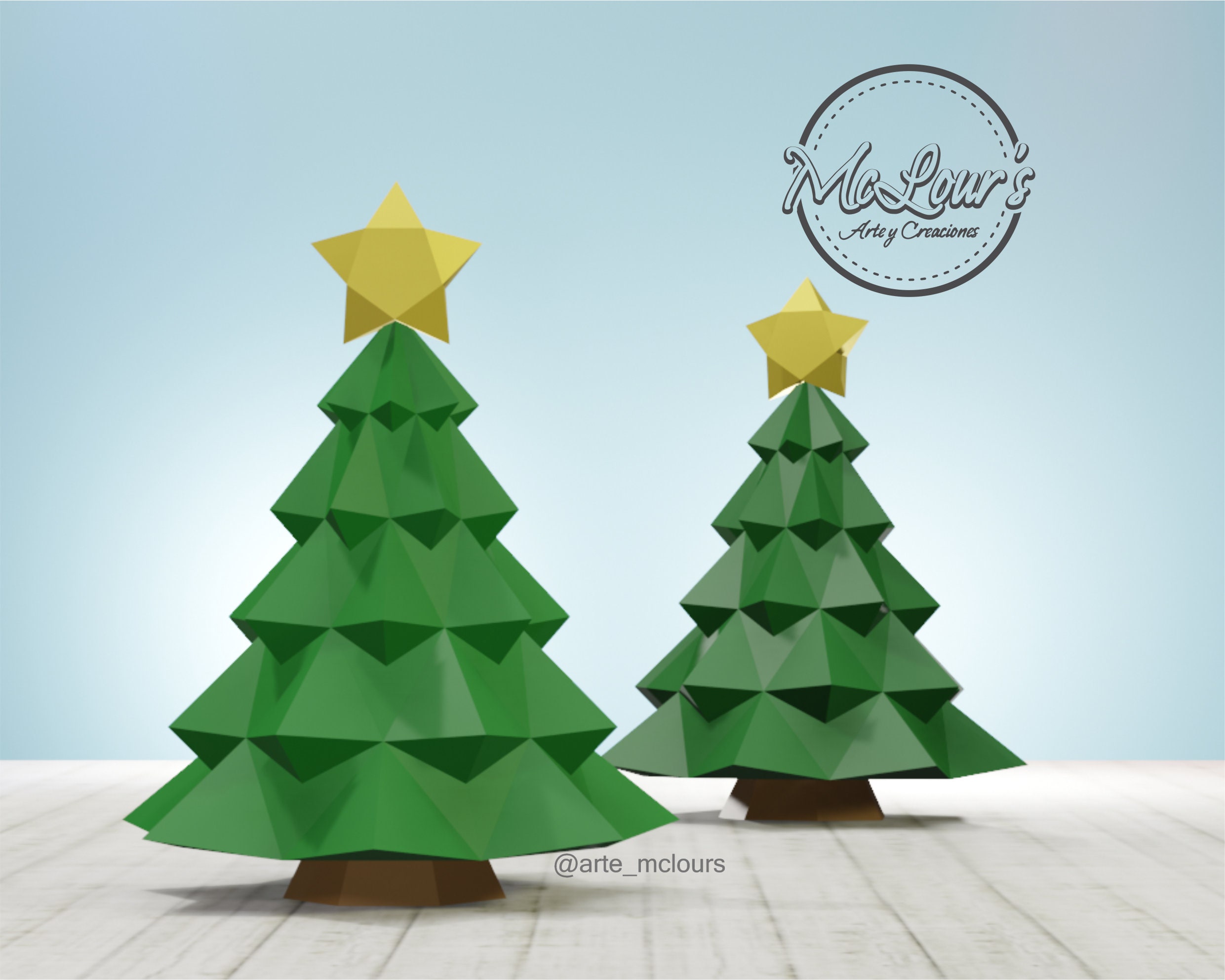 Christmas Tree Arbol de Navidad Template PDF DXF Low Poly | Etsy