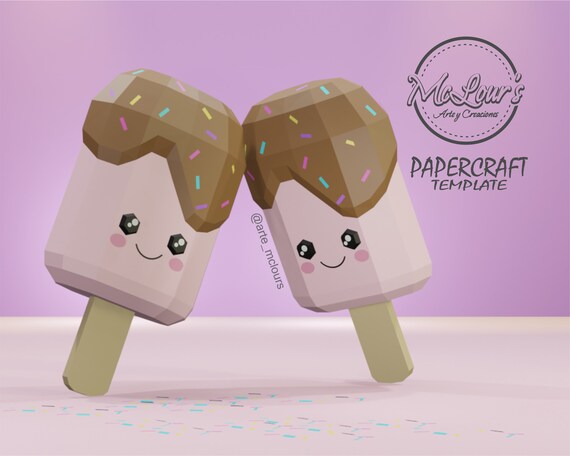Ice Cream/ Palette Ice Cream/ Template PDF DXF/ Low Poly/ | Etsy