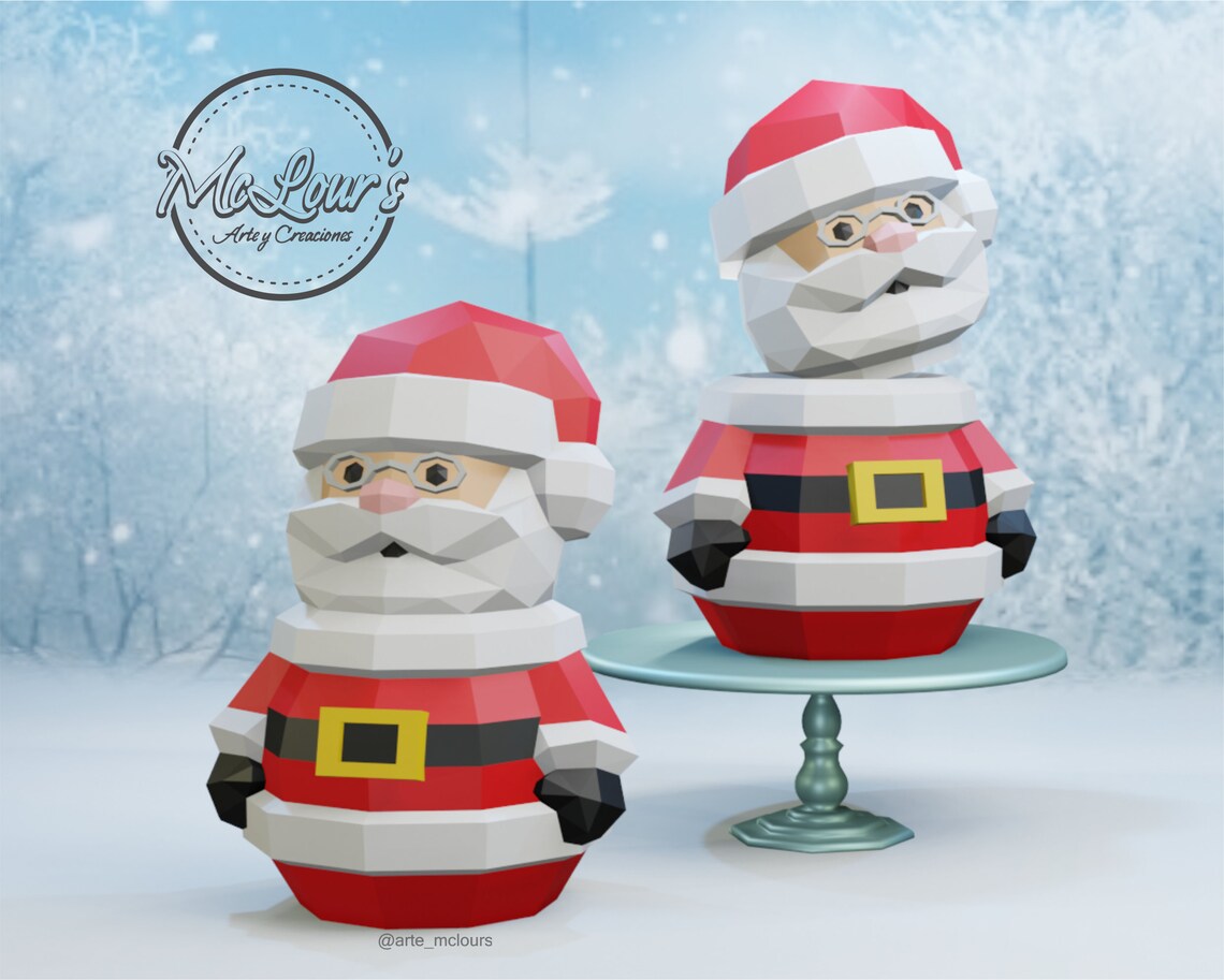 Santa Claus Box/ Craft/ Caja De Rejalo/ Candy Bowl/ Template - Etsy