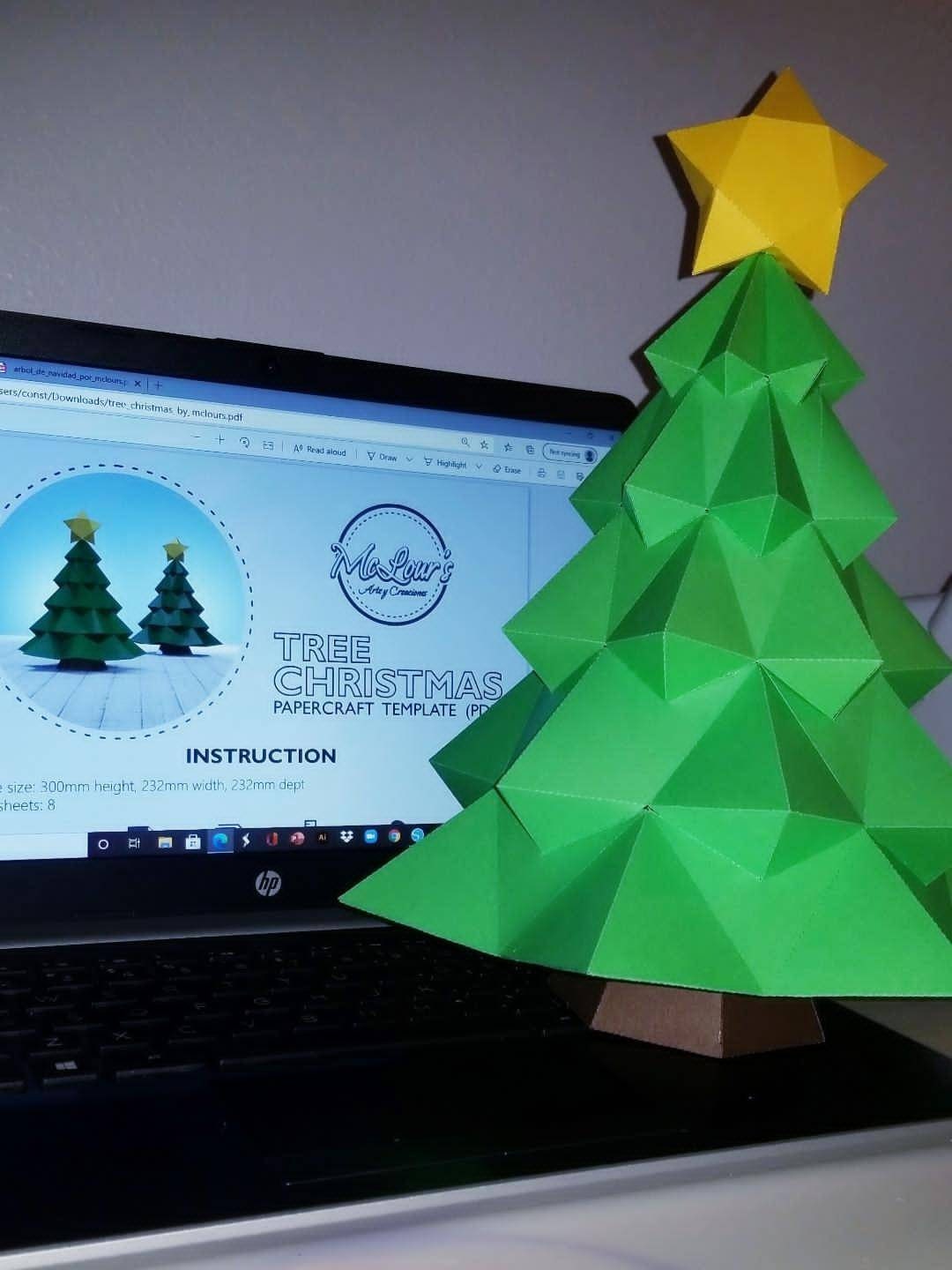 Christmas Tree Arbol de Navidad Template PDF DXF Low Poly | Etsy