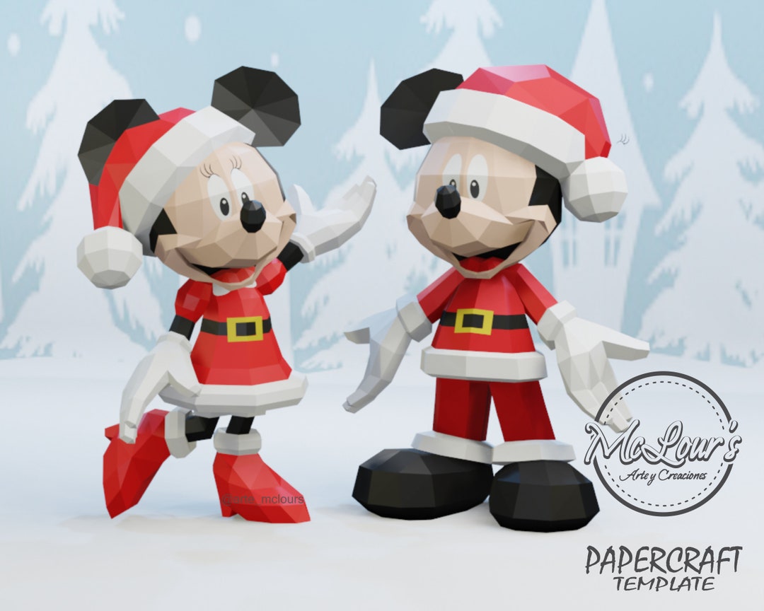 Mr and Mrs Claus/ Diy Craft/ Template PDF STUDIO SVG/ Low Poly ...