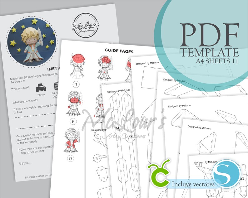 Boy Doll/ Diy Craft/ Template PDF STUDIO SVG/ Low Poly/ - Etsy
