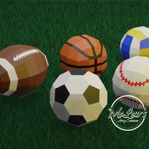 Ball Box Set/ Diy Craft/ Template PDF STUDIO SVG/ Low Poly/ Papercraft ...