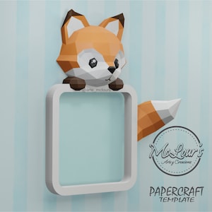 Cute Fox Shadow Box/ Diy Craft/ Template PDF STUDIO SVG/ Low Poly ...