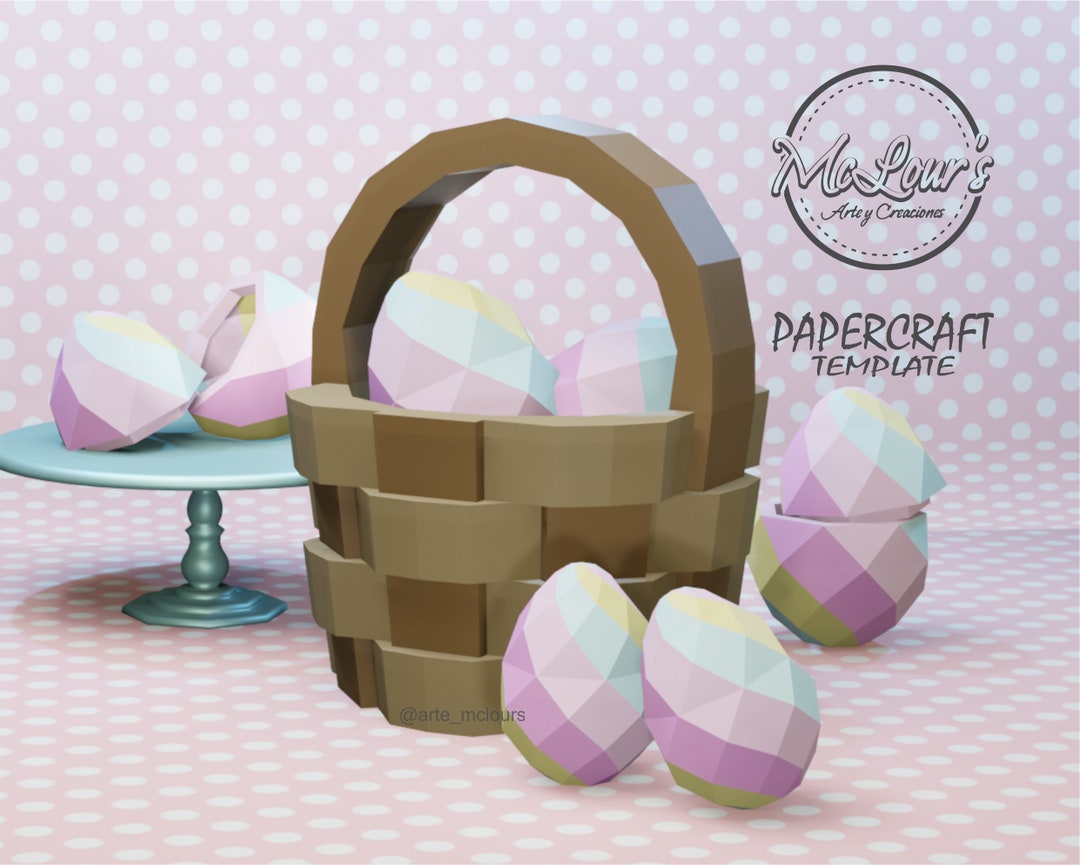 Easter Basket/ DiY Craft/ Canasta de Pascua/ Candy Bowl/ Template PDF ...