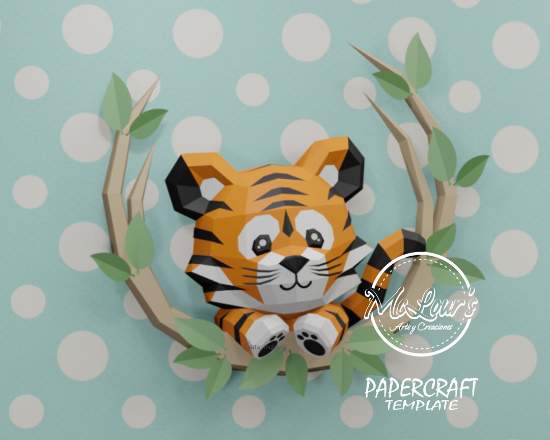 Tiger Shadow Box/ Diy Craft/ Template PDF STUDIO SVG/ Low Poly ...