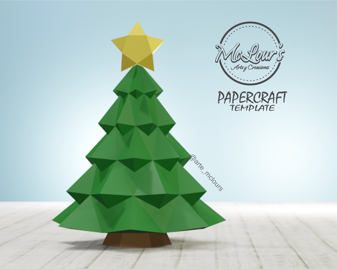 Christmas Tree, Christmas Tree, Template PDF STUDIO SVG, Low Poly ...