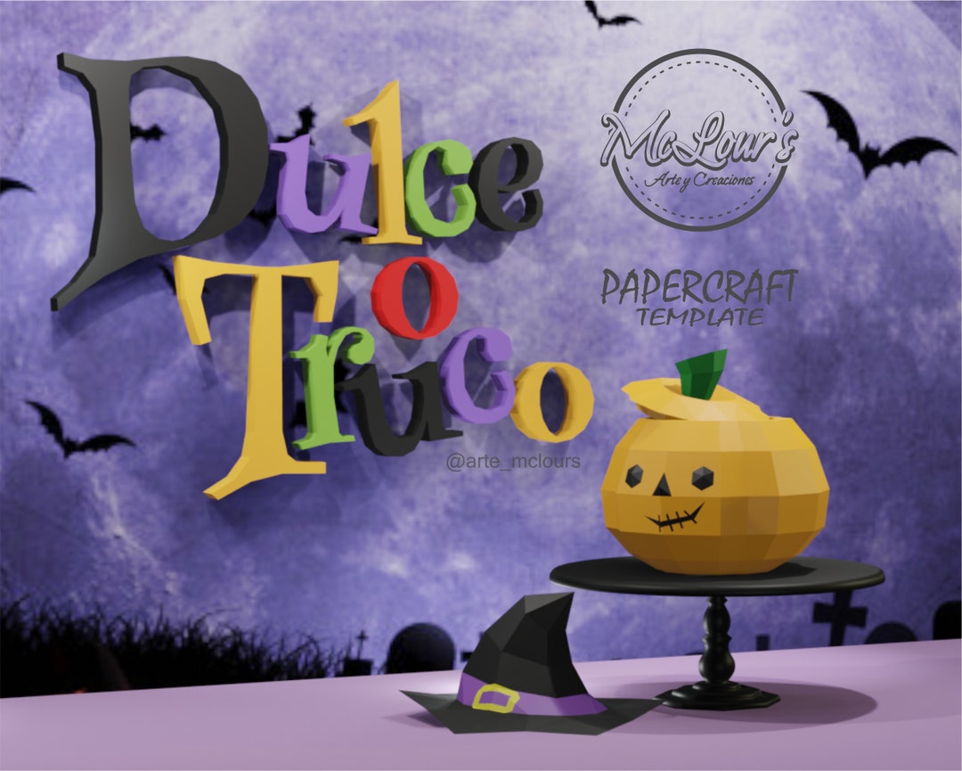 Dulce o Truco Halloween/ Letrero de Pared Halloween/ Template PDF DXF ...