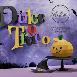 Dulce o Truco Halloween/ Letrero de Pared Halloween/ Template PDF DXF ...