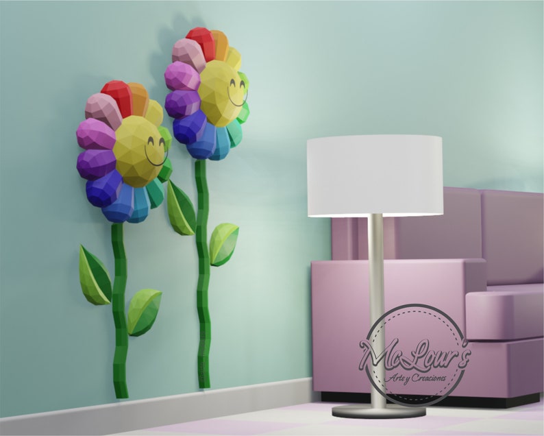 Rainbow Flower/ Rainbow Flower/ Diy Craft/ Template PDF STUDIO | Etsy