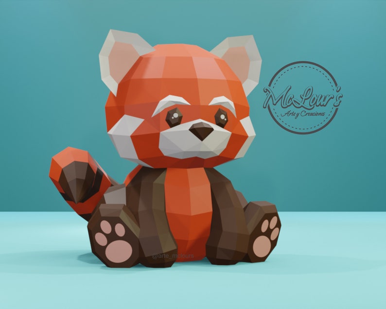 Sitting Red Panda/ Diy Craft/ Template PDF STUDIO SVG/ Low - Etsy