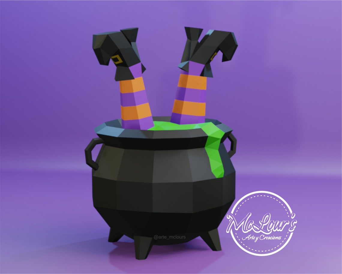 Witch Cauldron Box/ Halloween/ Diy Craft/ Template PDF STUDIO - Etsy