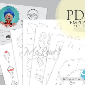 Clown/ Template PDF STUDIO SVG/ Low Poly/ Papercraft/ 3D Clown/ Clown ...