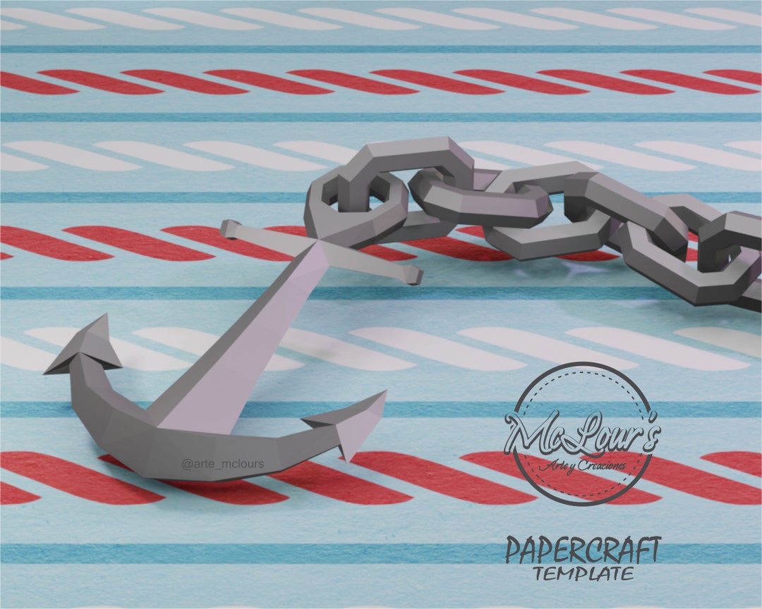 3D Anchor/ Marine Anchor/ Diy Craft/ Template PDF STUDIO SVG/ - Etsy