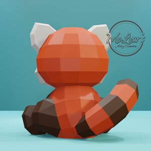 Sitting Red Panda/ Diy Craft/ Template PDF STUDIO SVG/ Low Poly ...