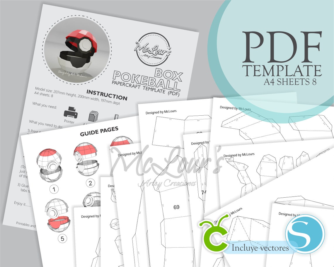 Ball Box/ Diy Craft/ Template PDF STUDIO SVG/ Low Poly/ - Etsy