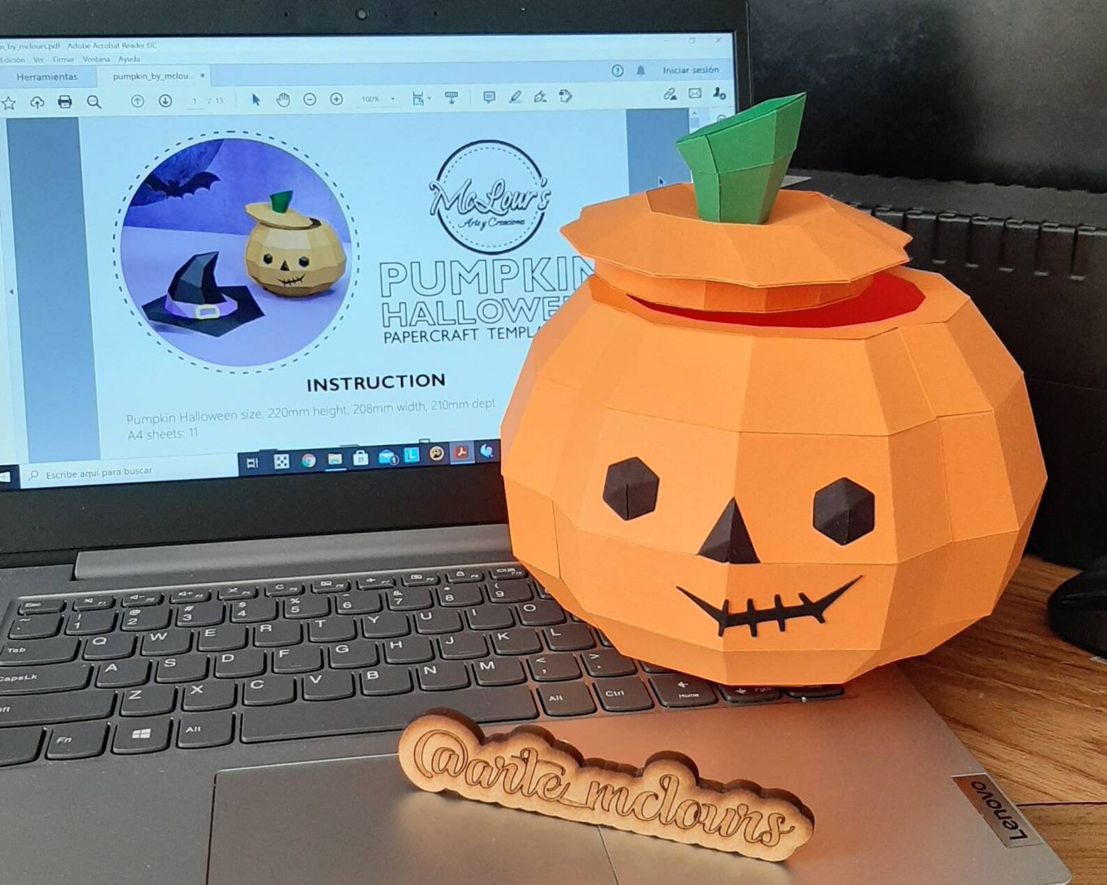 Pumpkin Halloween/ Calabaza con Tapa/ Candy Bowl/ Template PDF | Etsy