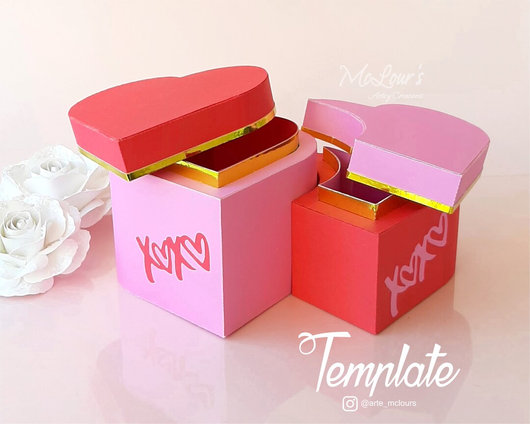 Bombonera Corazones Boxes/ Paper Favor Box/ Valentine's Day/ Heart Box ...