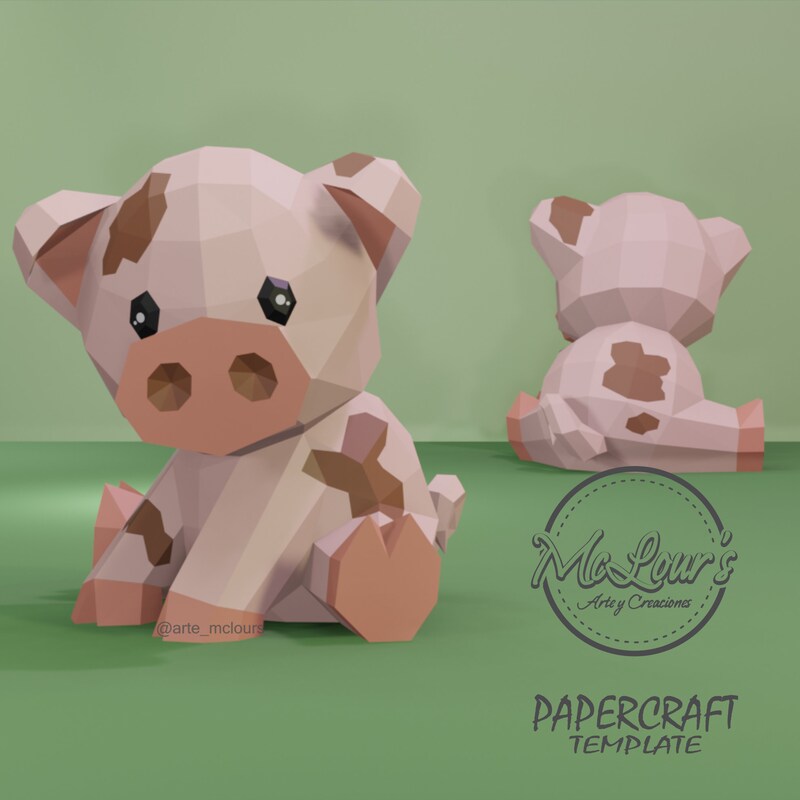 Papercraft 3d Pig - Etsy