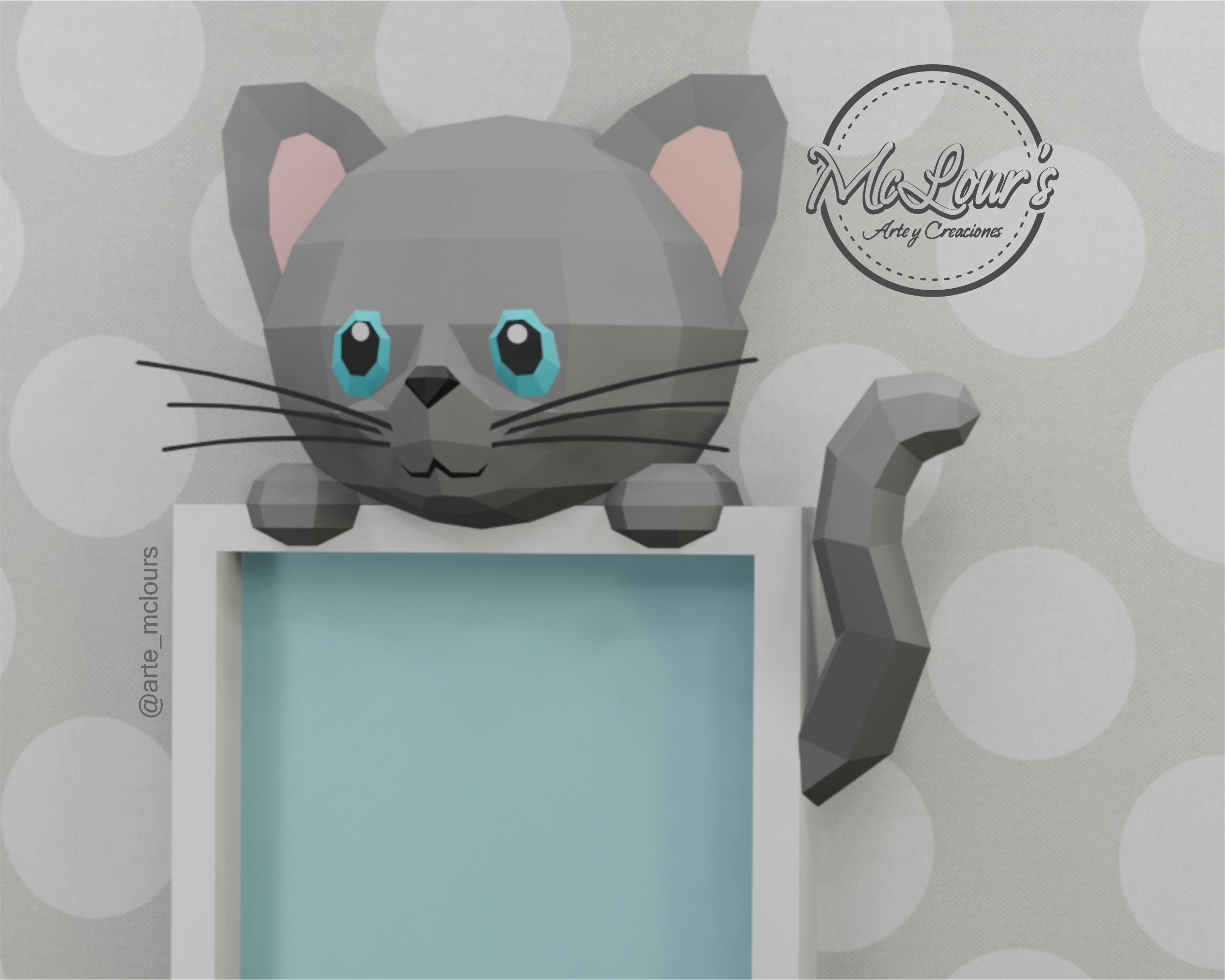 Tierno Gato/ Cute Cat/ Template PDF DXF SVG/ Low Poly/ | Etsy