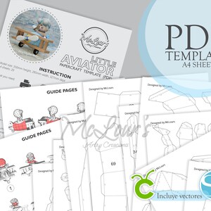 Cute Aviator/ Diy Craft/ Template PDF STUDIO SVG/ Low Poly/ Papercraft ...