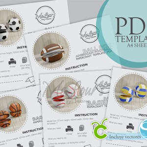 Ball Box Set/ Diy Craft/ Template PDF STUDIO SVG/ Low Poly/ Papercraft ...