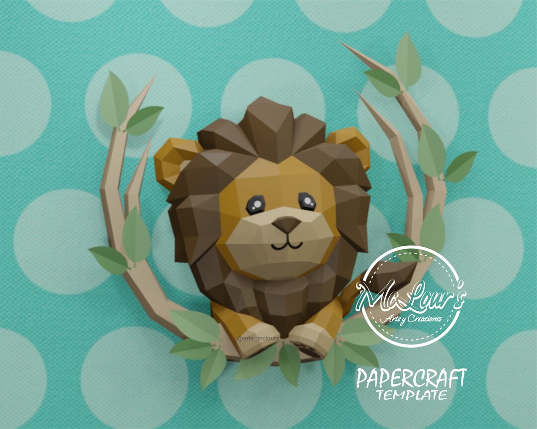 Lion Shadow Box/ Diy Craft/ Template PDF STUDIO SVG/ Low Poly ...