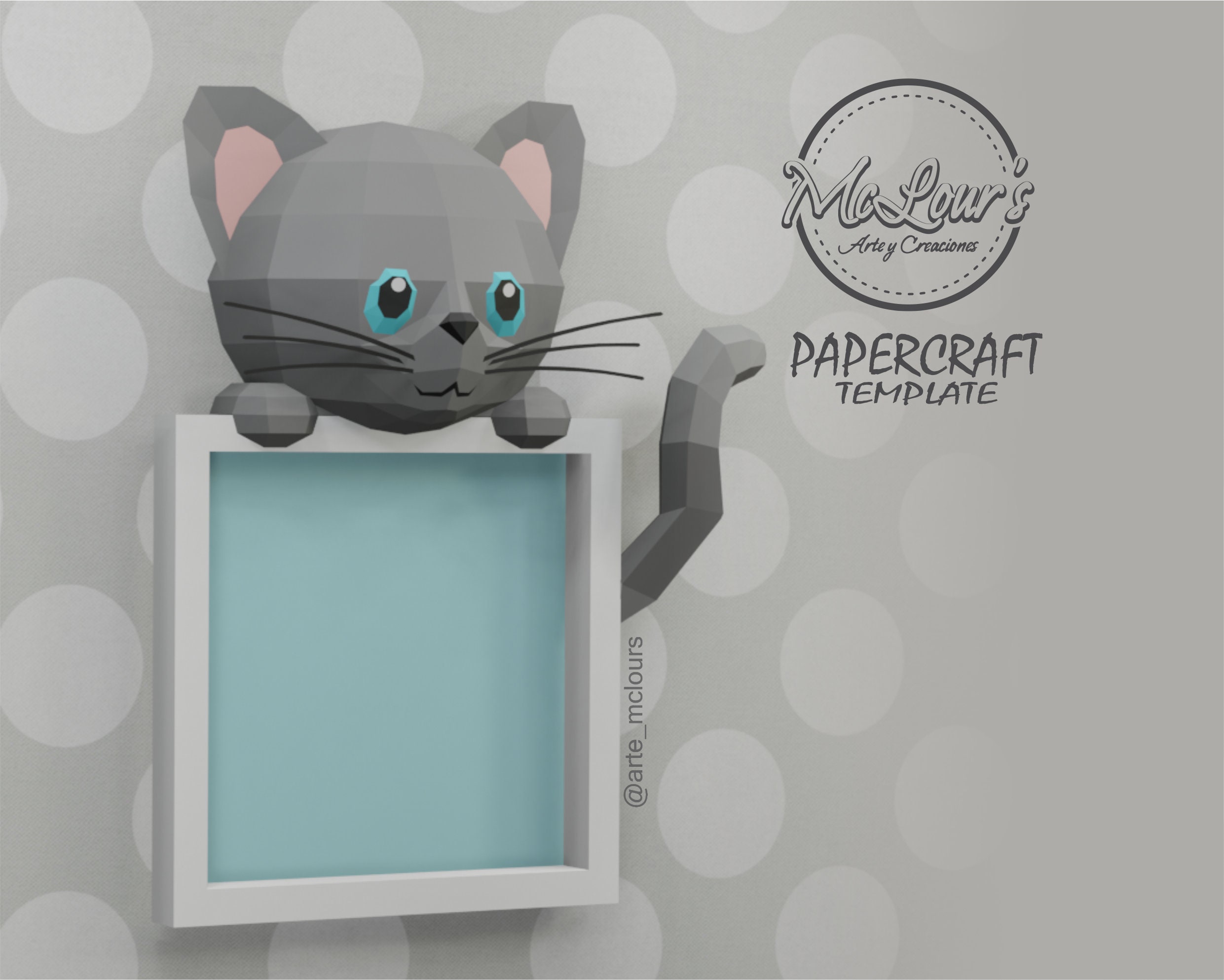 Tierno Gato/ Cute Cat/ Template PDF DXF SVG/ Low Poly/ | Etsy