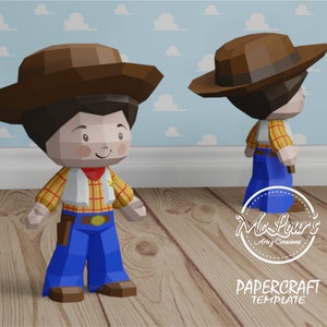 Cowboy Papercraft/ Diy Craft/ Template PDF STUDIO SVG/ Low Poly ...