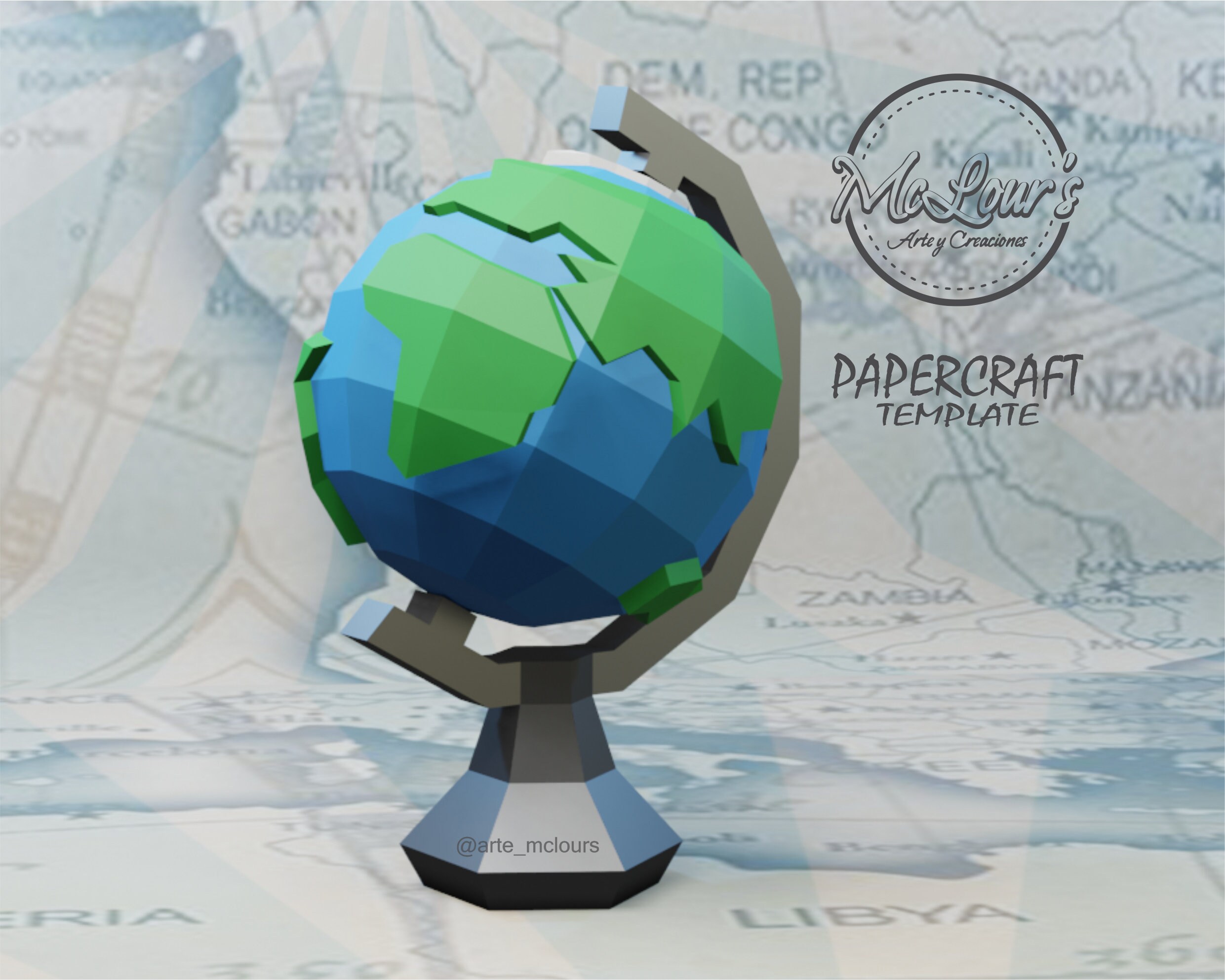 Earth Globe/ DIY Craft/ Globo Terrestre/ Template PDF Studio - Etsy España