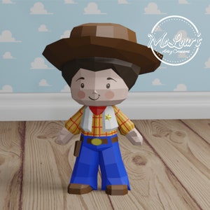 Cowboy Papercraft/ Diy Craft/ Template PDF STUDIO SVG/ Low Poly ...
