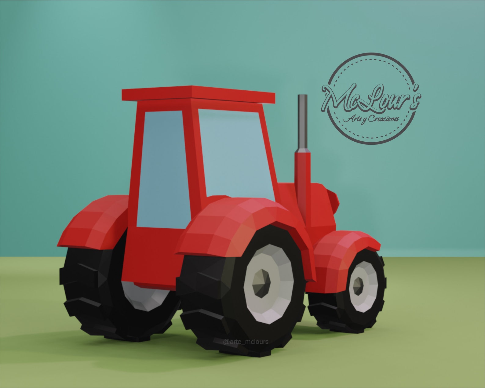 Farm Tractor/ Diy Craft/ Template PDF STUDIO SVG/ Low Poly/ - Etsy