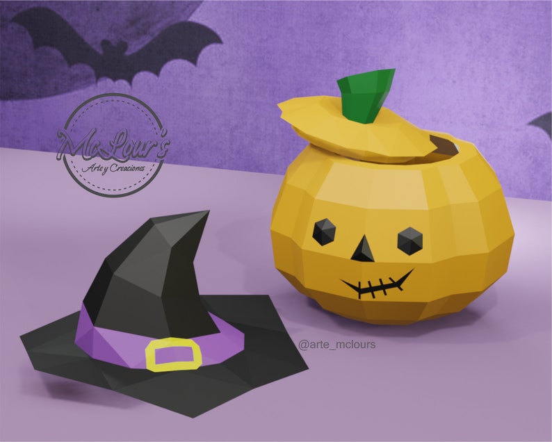 Pumpkin Halloween/ Calabaza con Tapa/ Template PDF DXF/ Low | Etsy