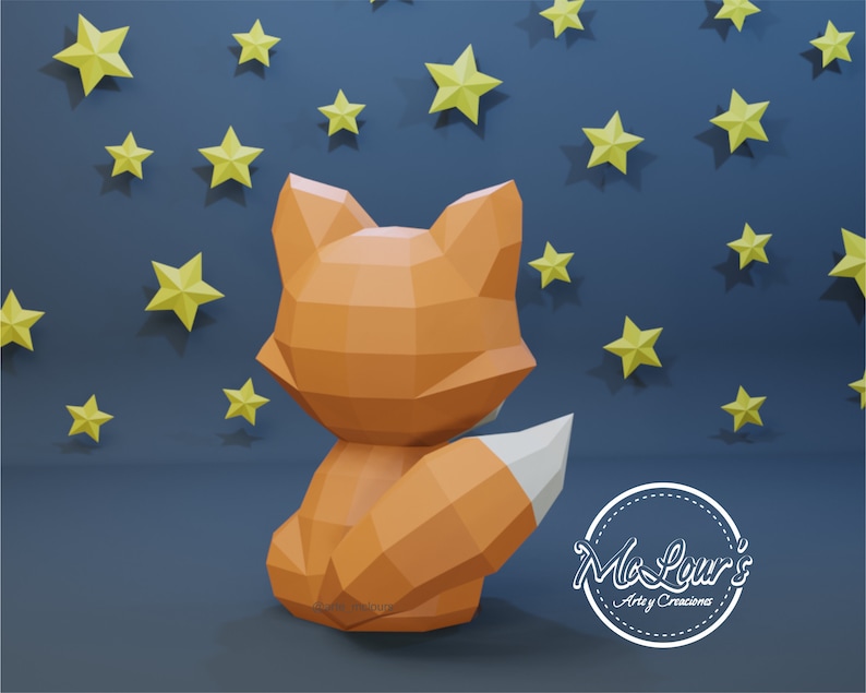Cute Little Fox/ Diy Craft/ Template PDF STUDIO SVG/ Low Poly/ - Etsy