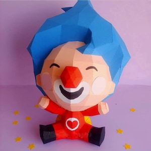 Clown/ Template PDF STUDIO SVG/ Low Poly/ Papercraft/ 3D Clown/ Clown ...