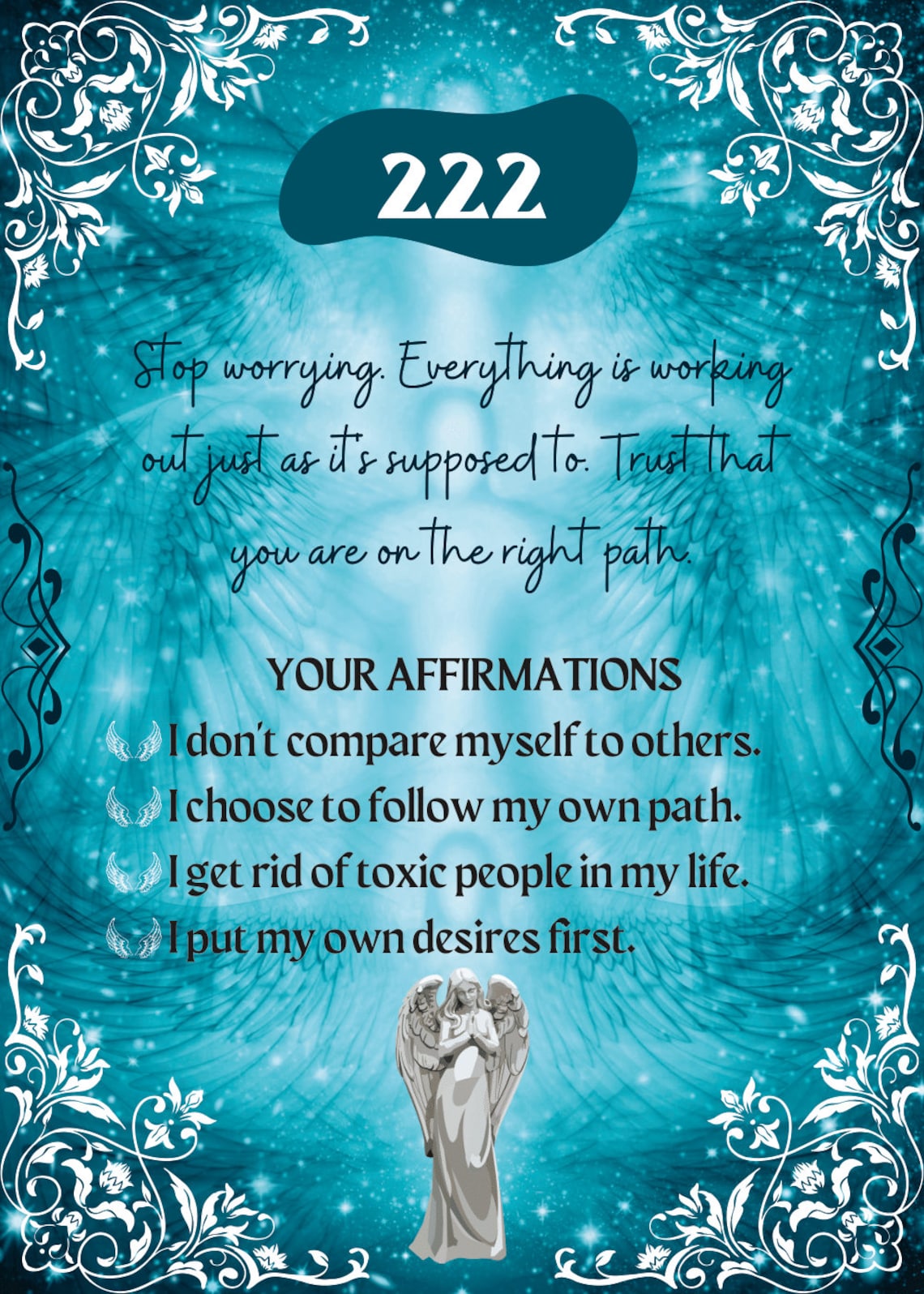 Angel Number Affirmation Cards Printable Angel Number Cards ...