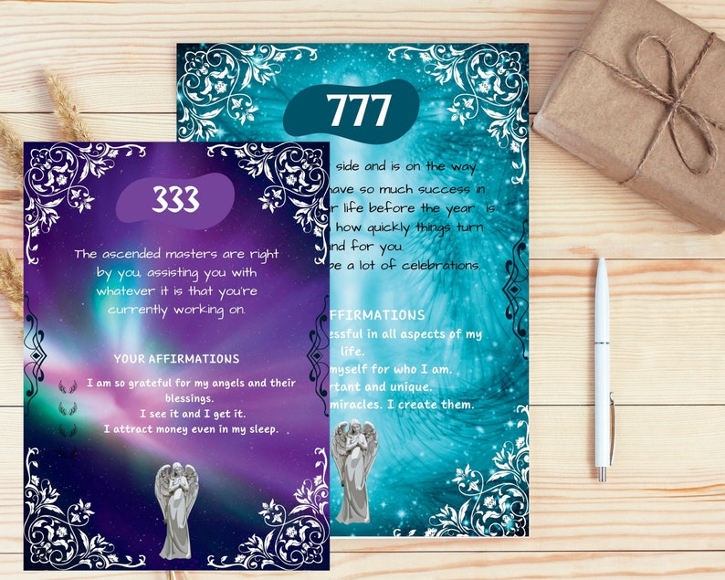 Angel Number Affirmation Cards Printable Angel Number Cards ...
