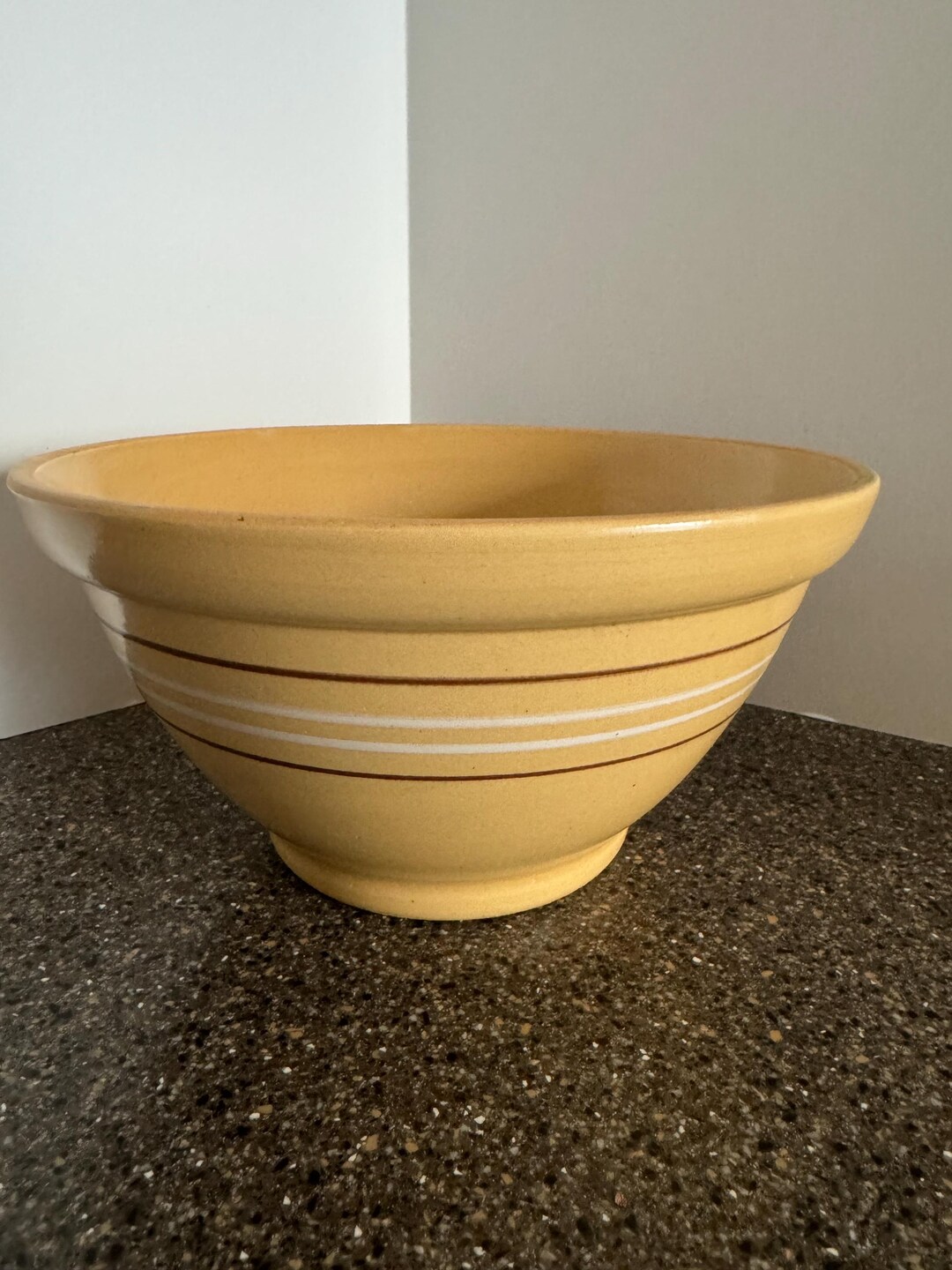 Vintage Over and Back Yellow Ware Bowl - Etsy