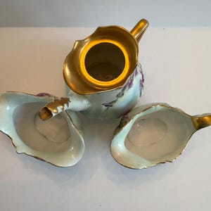 Antique Vintage Hermann Ohme Hand Painted Violet Tea Set Teapot Sugar ...