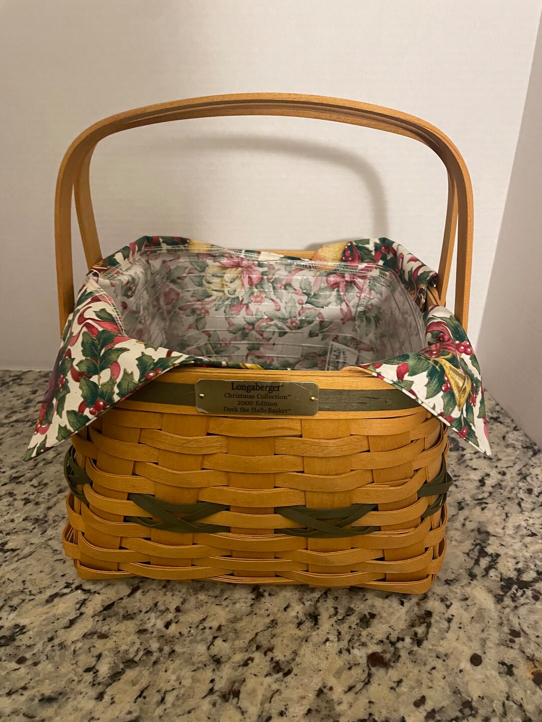 Longaberger Basket 2000 Deck the Hall Christmas Collection Basket With ...
