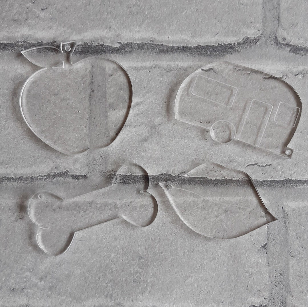 Cast Acrylic Blanks for Keychains Pack of 10. in Clear or Frost White ...