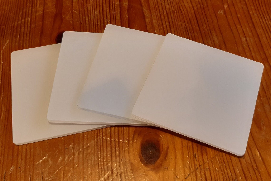 Coasters Set of 4 Cast Acrylic Blank Coaster Square or Round | Etsy