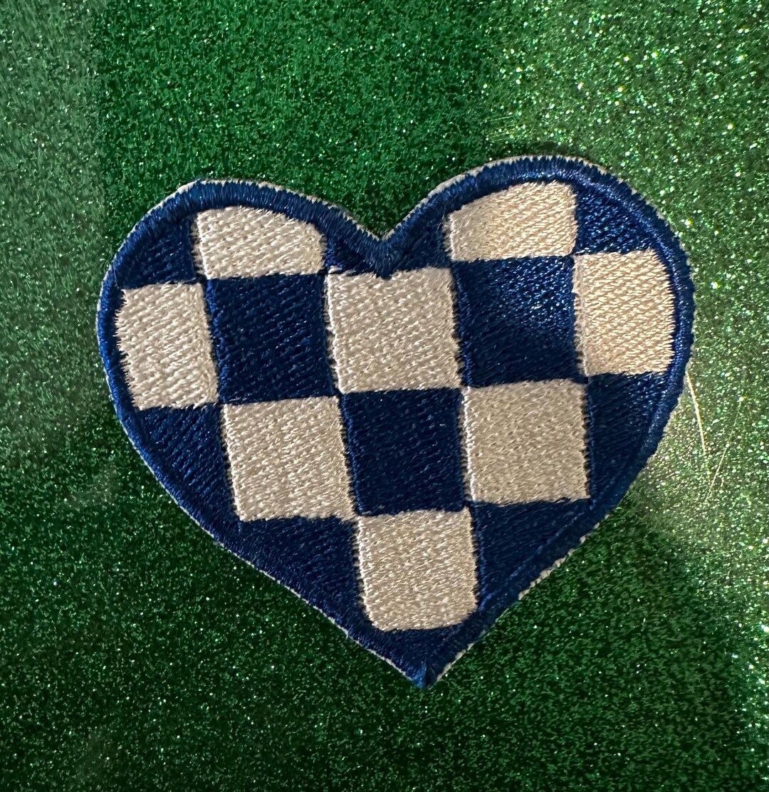 Checkered Heart Embroidered Iron on Patch - Etsy