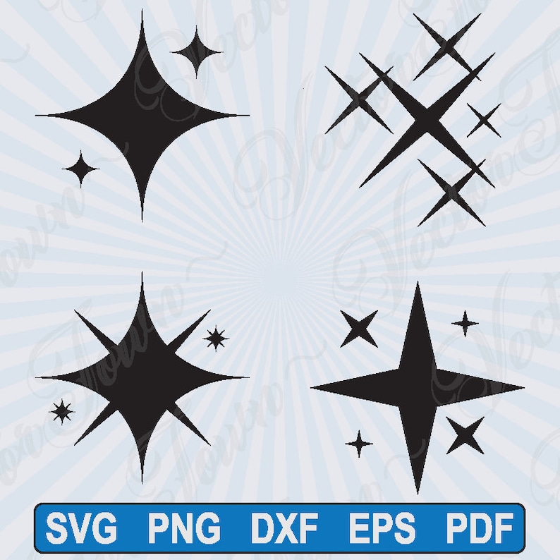 Sparklez/stars SVG, EPS, Dxf, Pdf, and Png Pack for Cricut Design Space ...