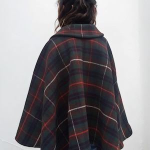 Tailored Tartan Wool Cape: a Tailor-made Elegance Made in Italy, Green ...